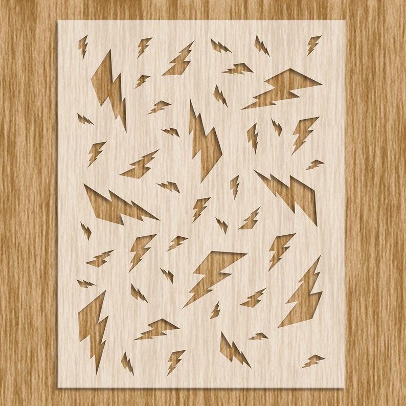 Lightning Bolt Stencil 8.5 X 11 | Etsy