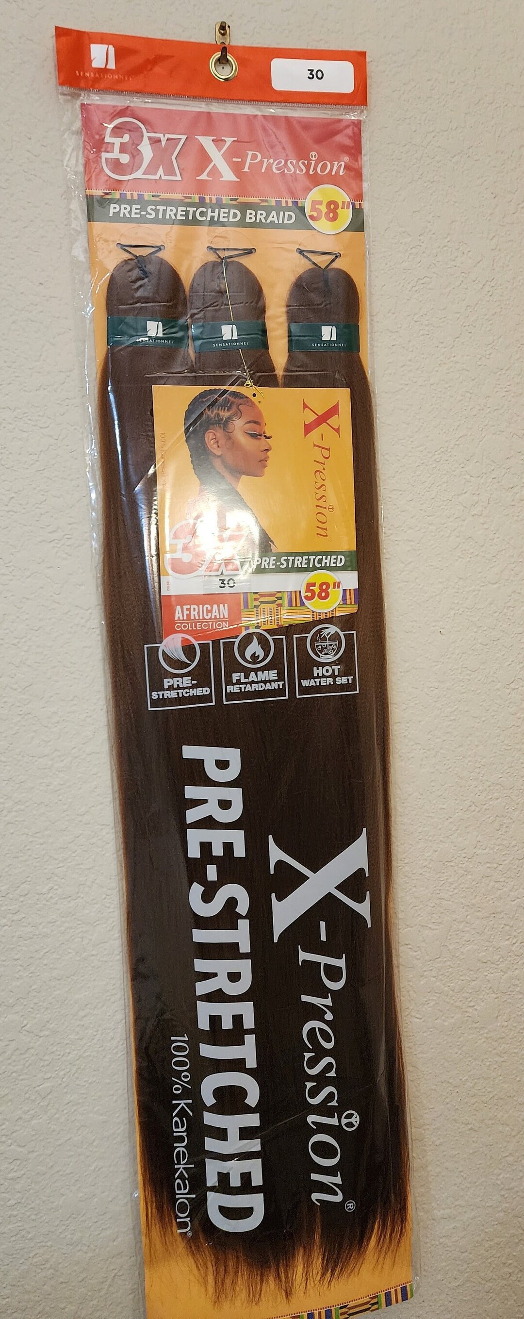 Color 30 Sensationnel X-pression 100% Kanekalon 3X Braiding Hair Pre ...