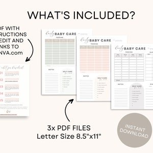 Daily Baby Tracker Printable Editable Baby Log Book Newborn - Etsy