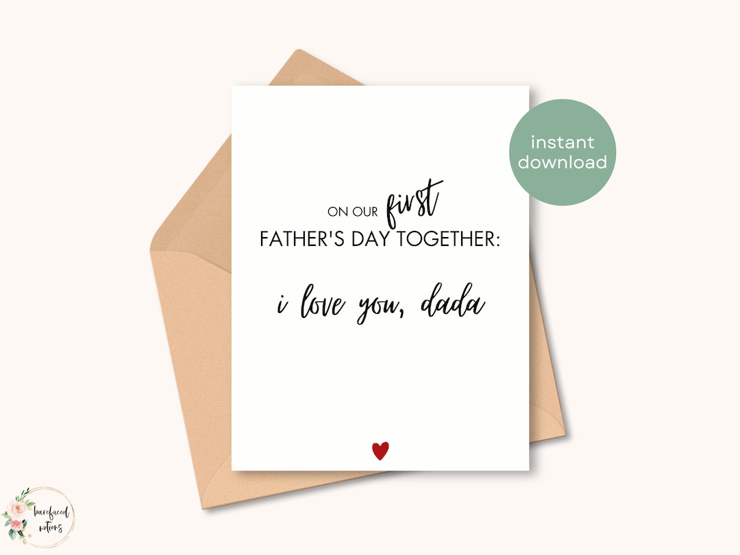 First Father's Day Card | Instant Download Printable From Home 5"x7 ...