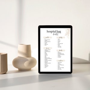 Hospital Bag Checklist Printable | Editable Minimalist Birth Packing ...