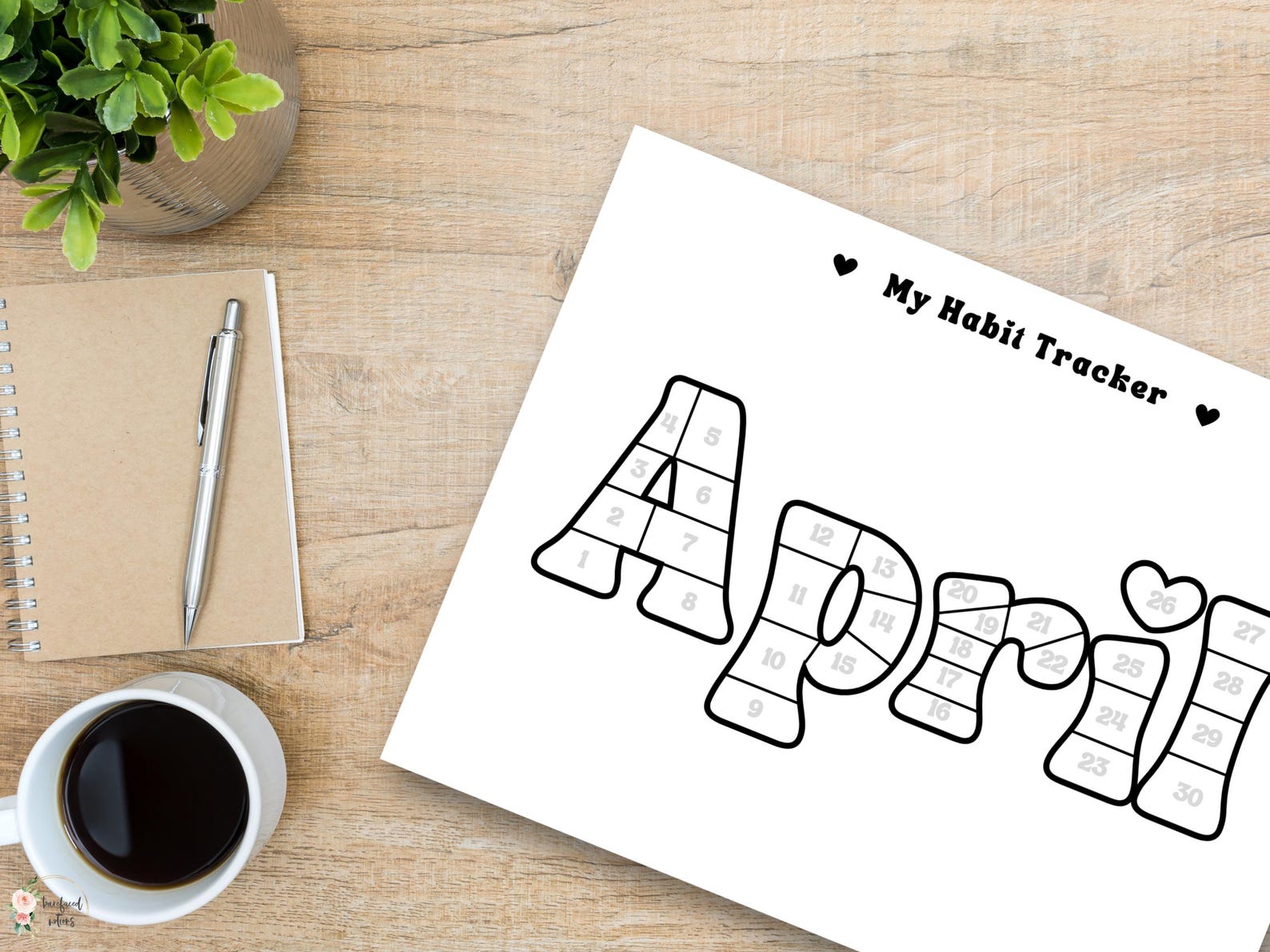 April 2025 Habit Tracker Editable Printable | Daily Workout Reading Log ...