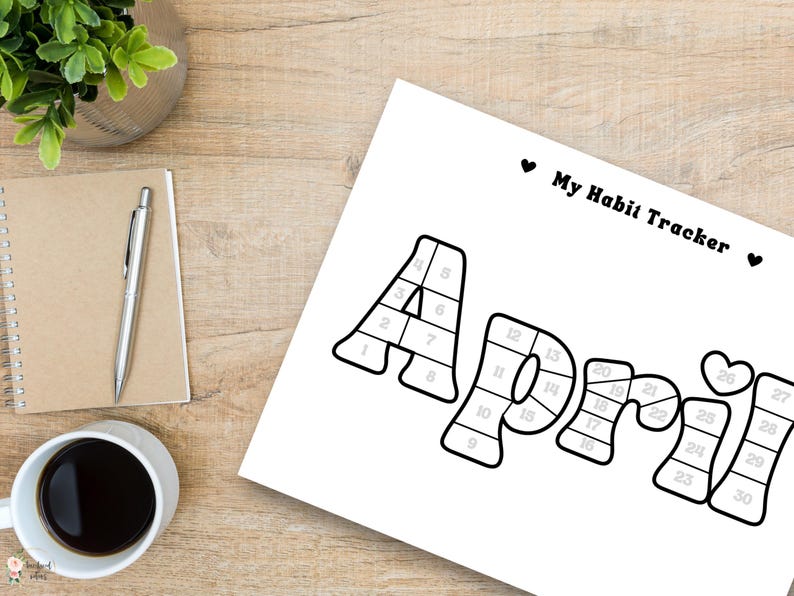 April 2025 Habit Tracker Editable Printable | Daily Workout Reading Log ...