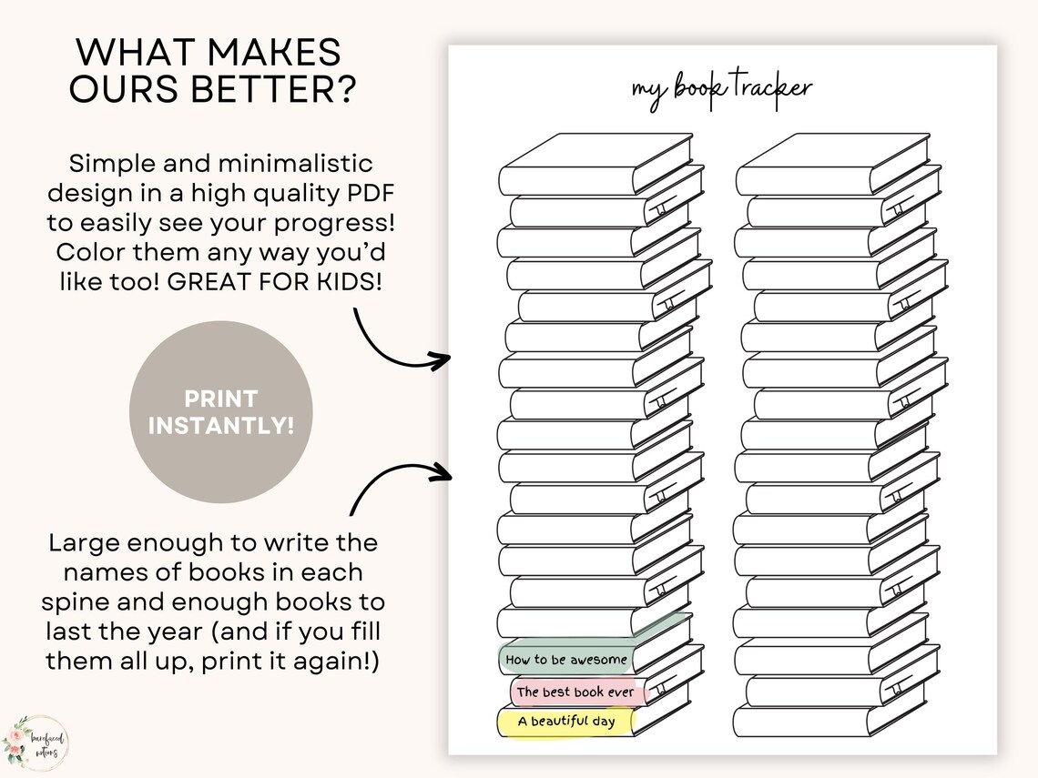 2025 Book Tracker Printable Mein Lese-Tracker Lesezeichen | Stapel von ...