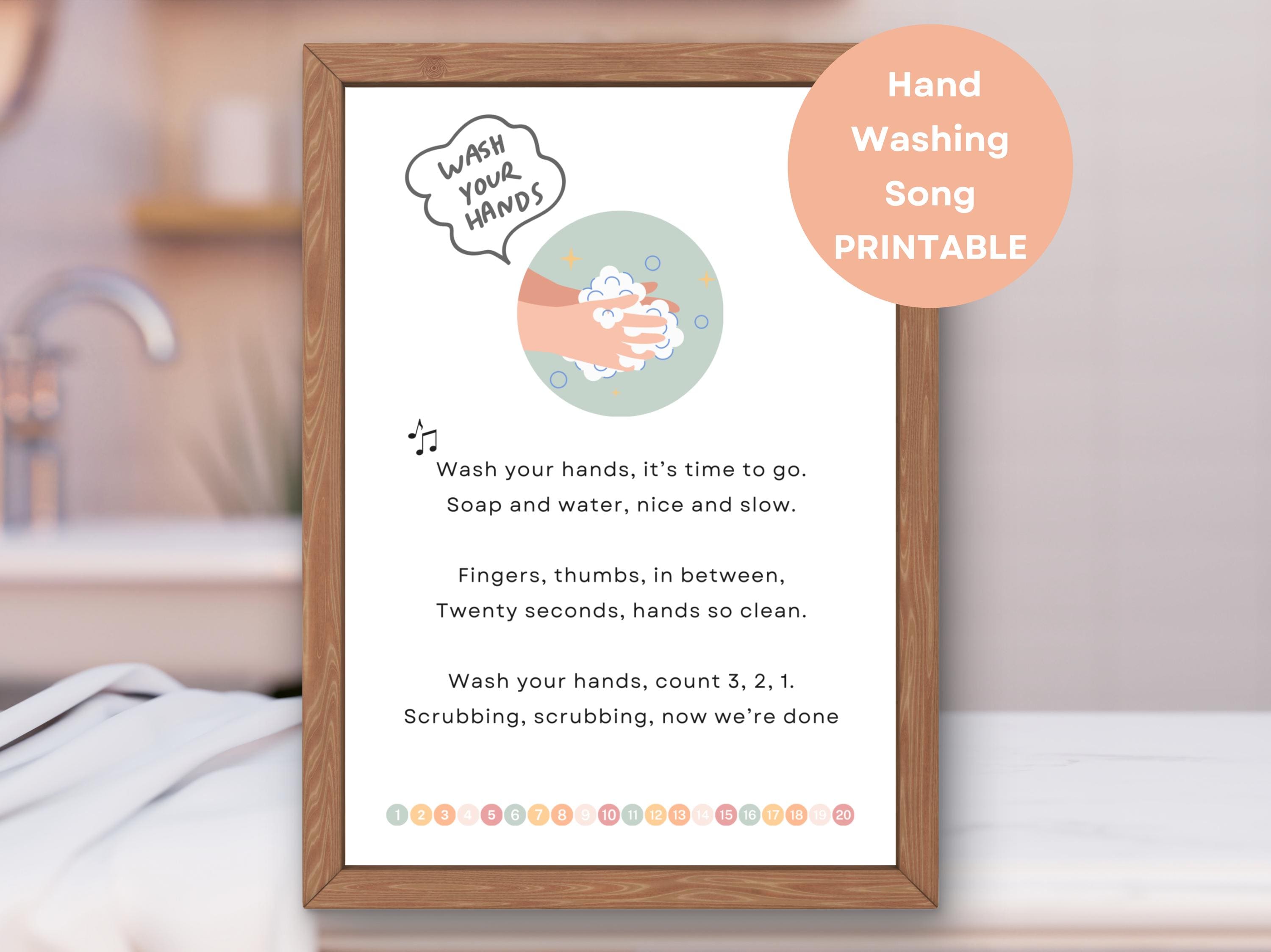 Hand Washing Song Printable for Learning Toddlers | Wash Your Hands ...