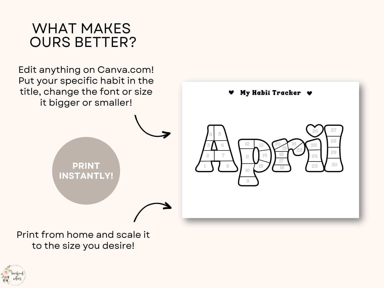April 2025 Habit Tracker Editable Printable | Daily Workout Reading Log ...