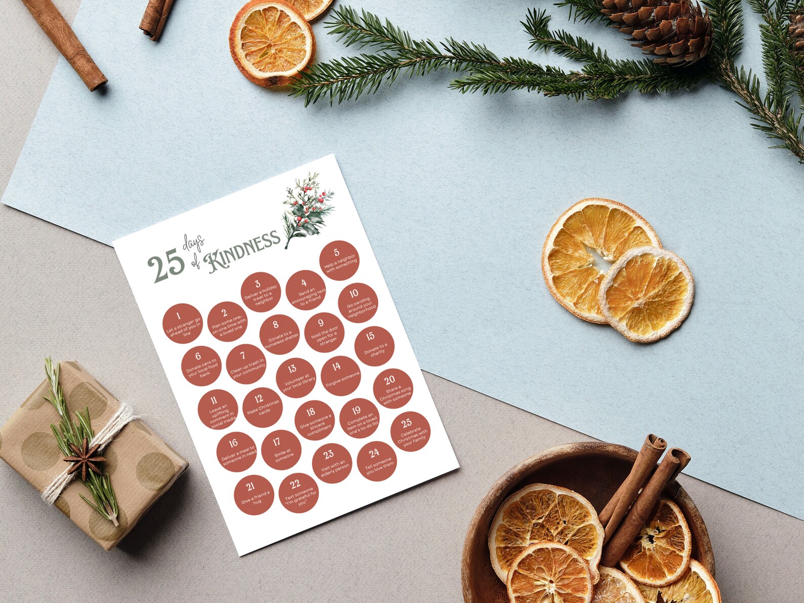 Christmas 25 Days of Kindness Editable Printable | Kids Activity ...