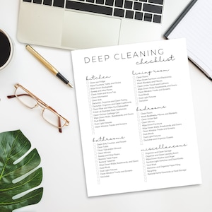 Deep Cleaning Checklist Printable | Minimalist Weekly Cleaning Schedule ...