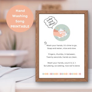 Hand Washing Song Printable for Learning Toddlers Wash Your - Etsy