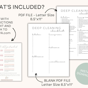 Deep Cleaning Checklist Printable | Minimalist Weekly Cleaning Schedule ...