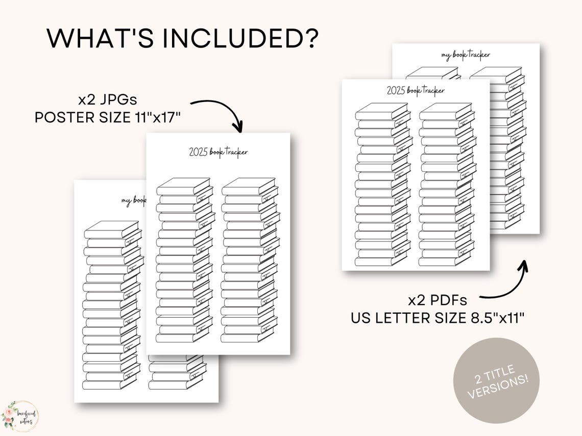 2025 Book Tracker Printable Mein Lese-Tracker Lesezeichen | Stapel von ...