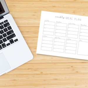 Weekly Meal Planner Printable | Instant Download | Landscape Meal Plan ...