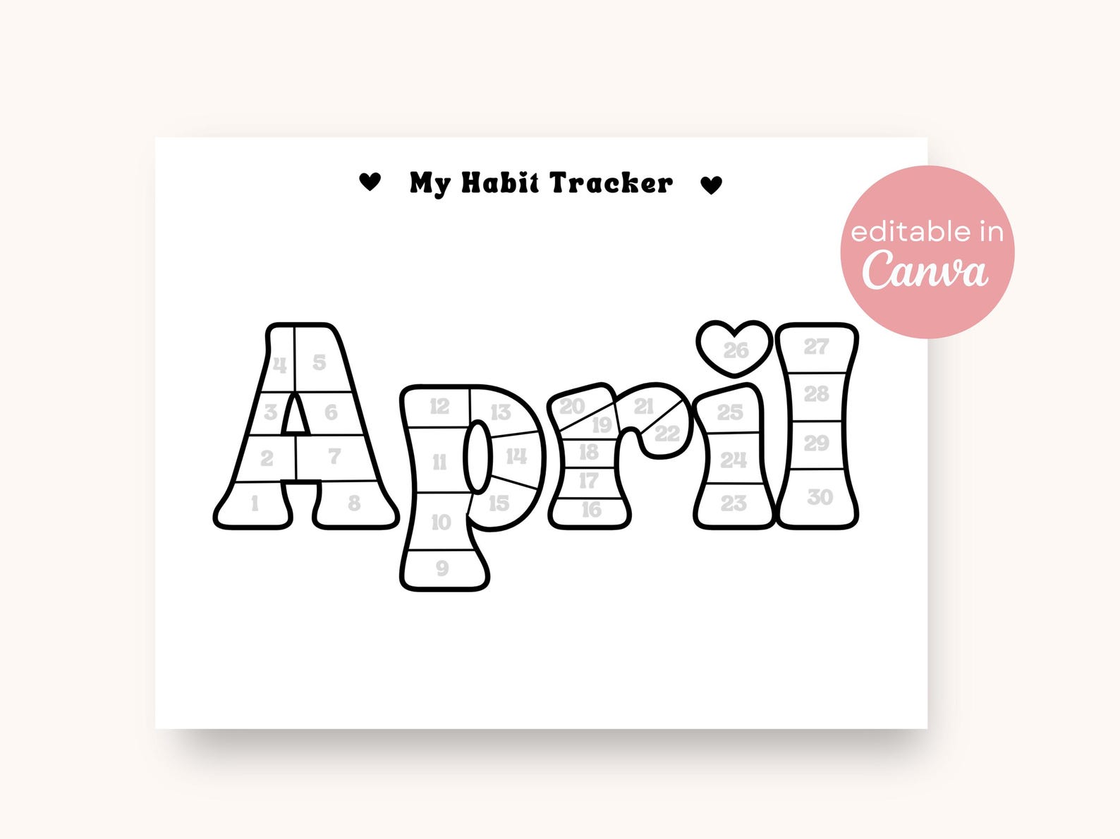 April 2025 Habit Tracker Editable Printable | Daily Workout Reading Log ...