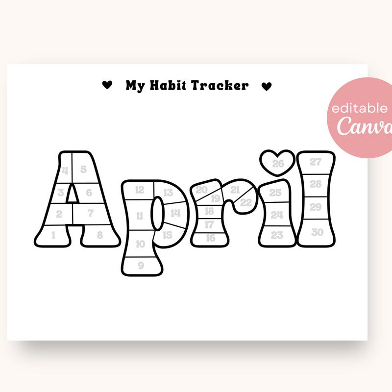 April Tracker - Etsy