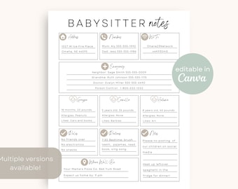 Babysitting Nanny Child Care Services Flyer Digital Card - Etsy