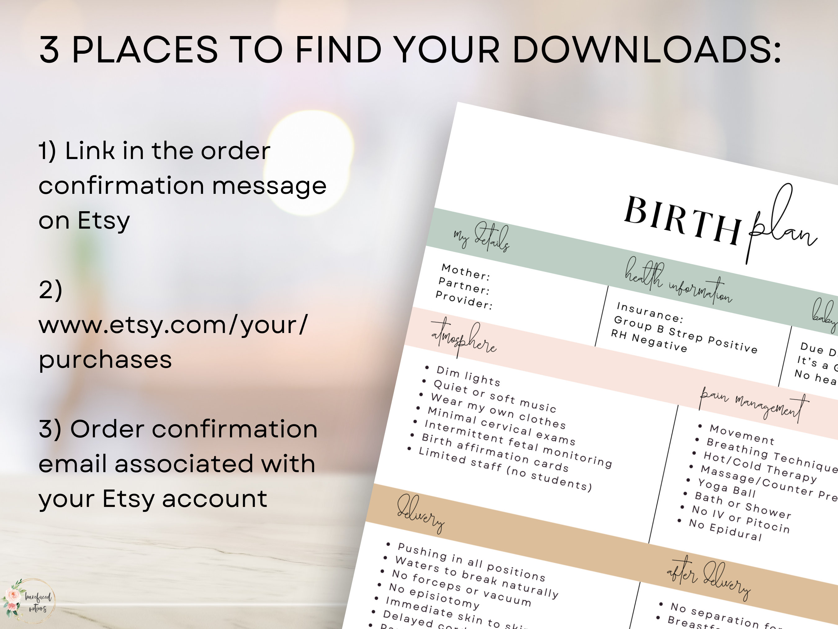 Birth Plan Template | Minimalist Editable Birth Preferences on Canva ...