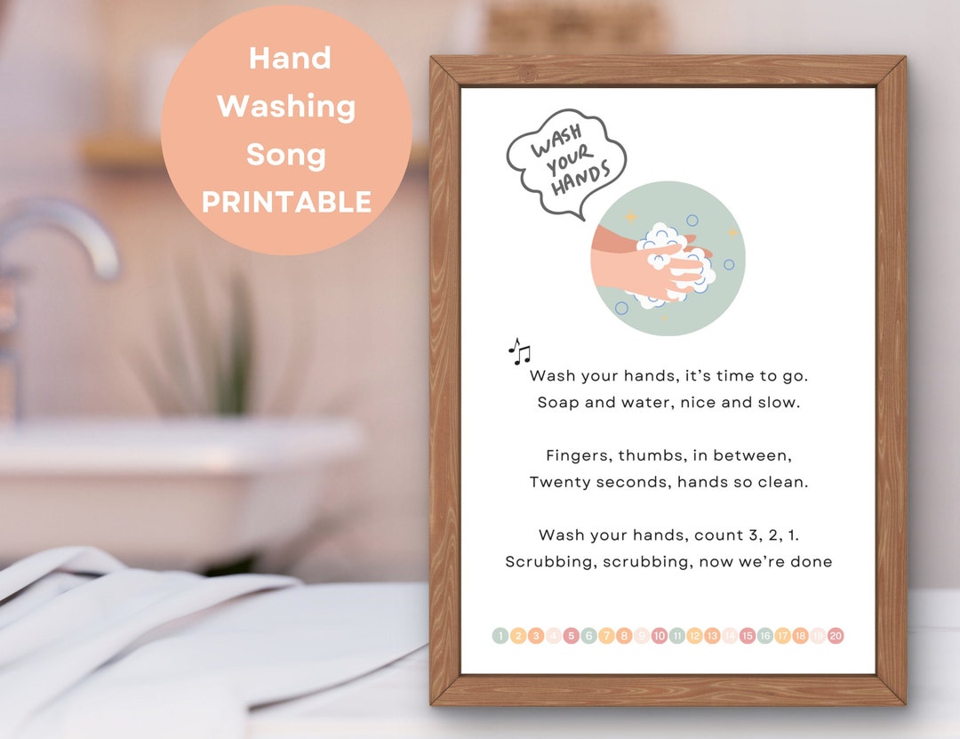 Hand Washing Song Printable for Learning Toddlers | Wash Your Hands ...