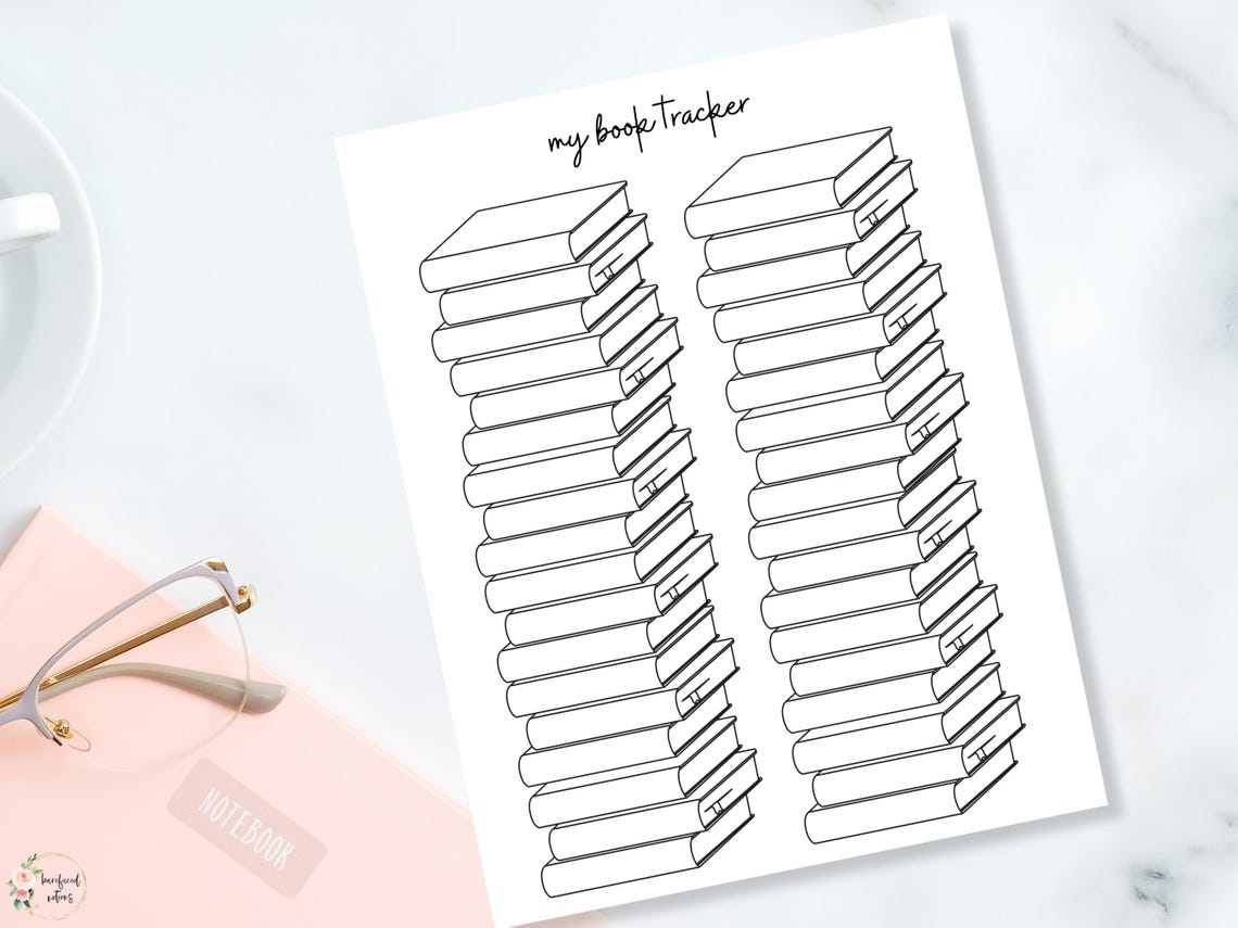 2025 Book Tracker Printable Mein Lese-Tracker Lesezeichen | Stapel von ...
