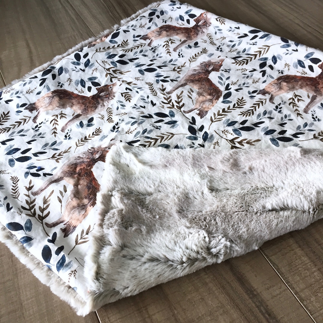 Lovey Blanket Watercolor Wolves Minky Lovey 17x17 Wolf Lovey Wolf ...