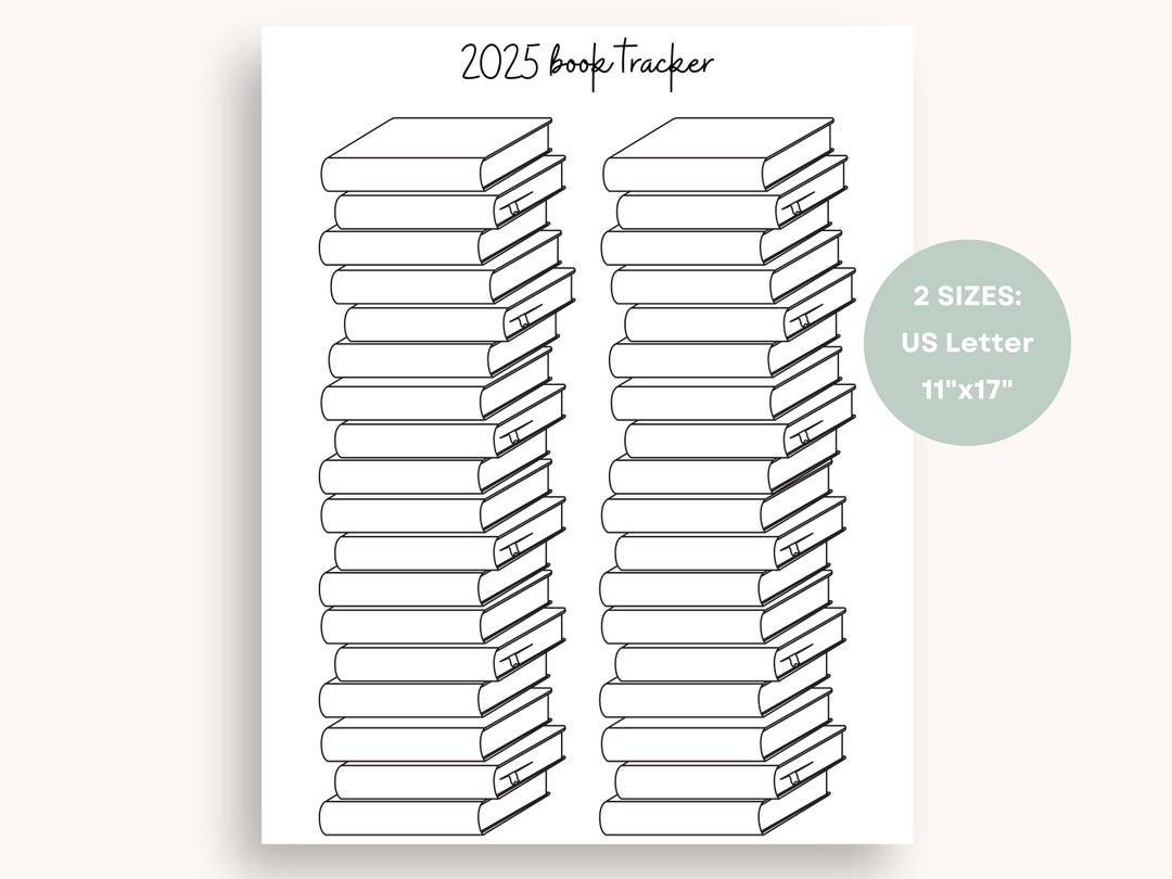 2025 Book Tracker Printable My Reading Tracker Read Log | Stack of ...