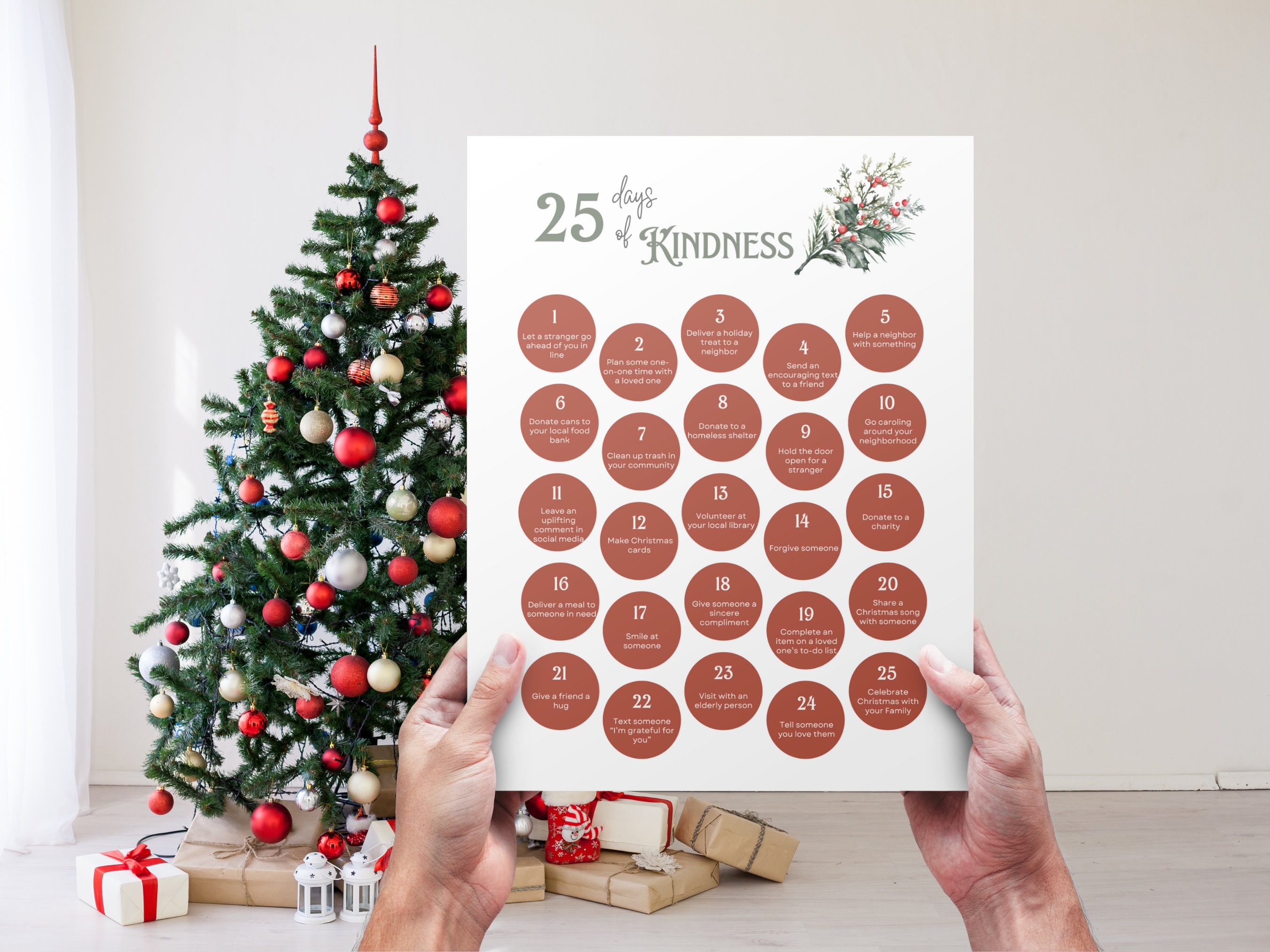 Christmas 25 Days of Kindness Editable Printable | Kids Activity ...