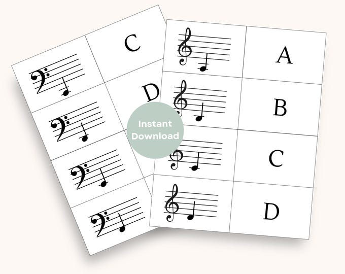 Flash Cards Intervals! Treble & Bass Clef, Melodic and Harmonic ...