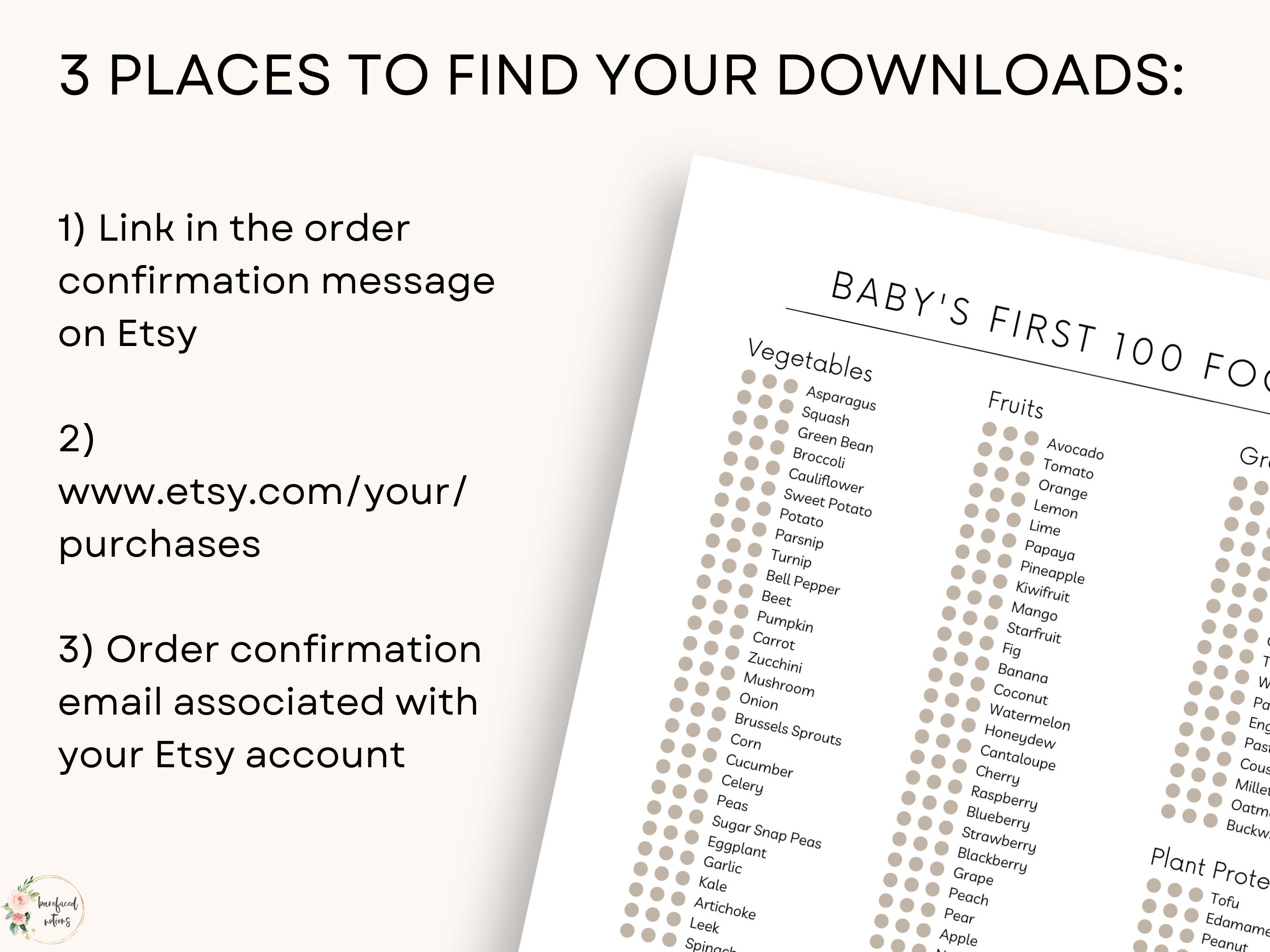 Baby First Foods Editable Printable Template | 100 First Foods Chart ...