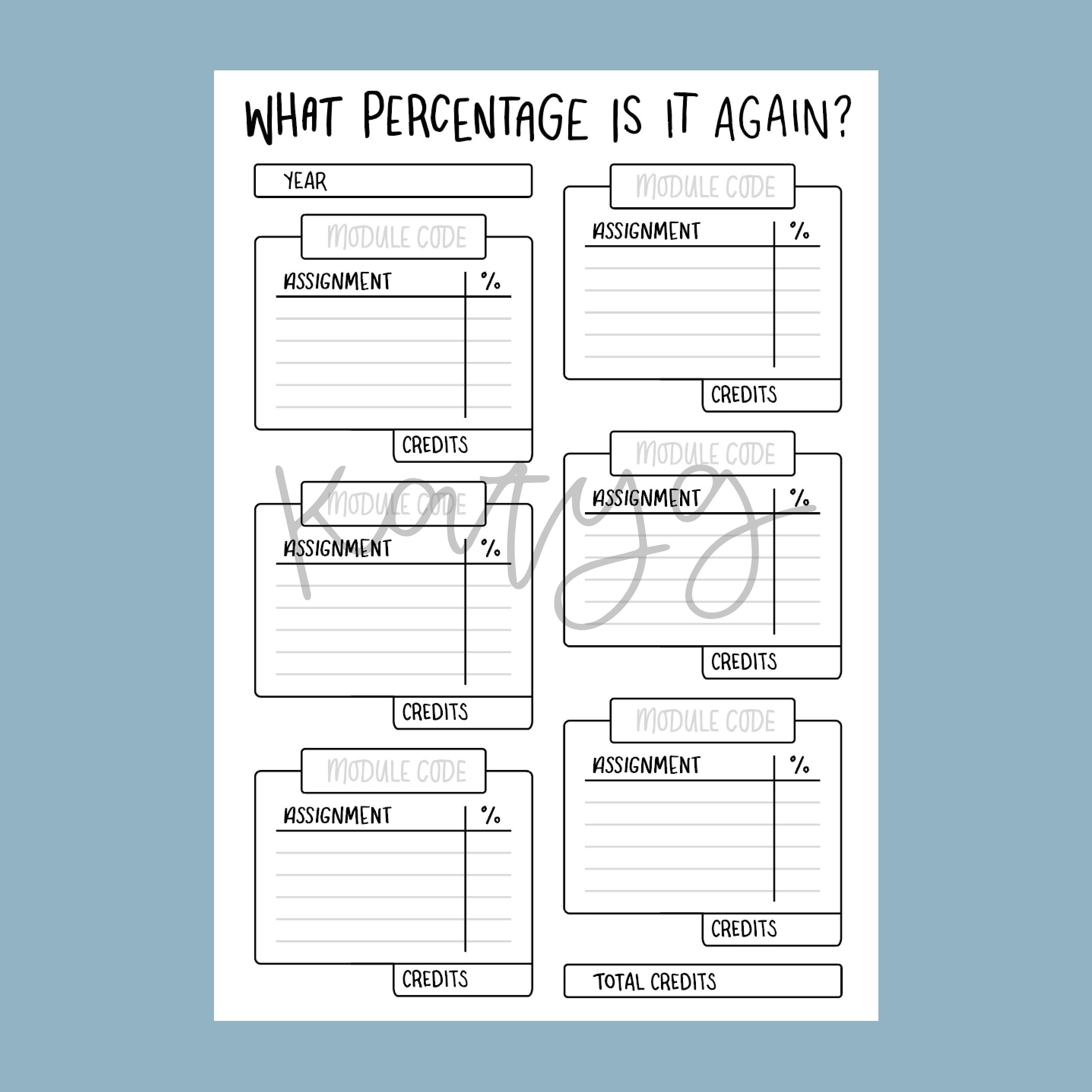 Module Planner | Printable | University, College, School, Classes ...