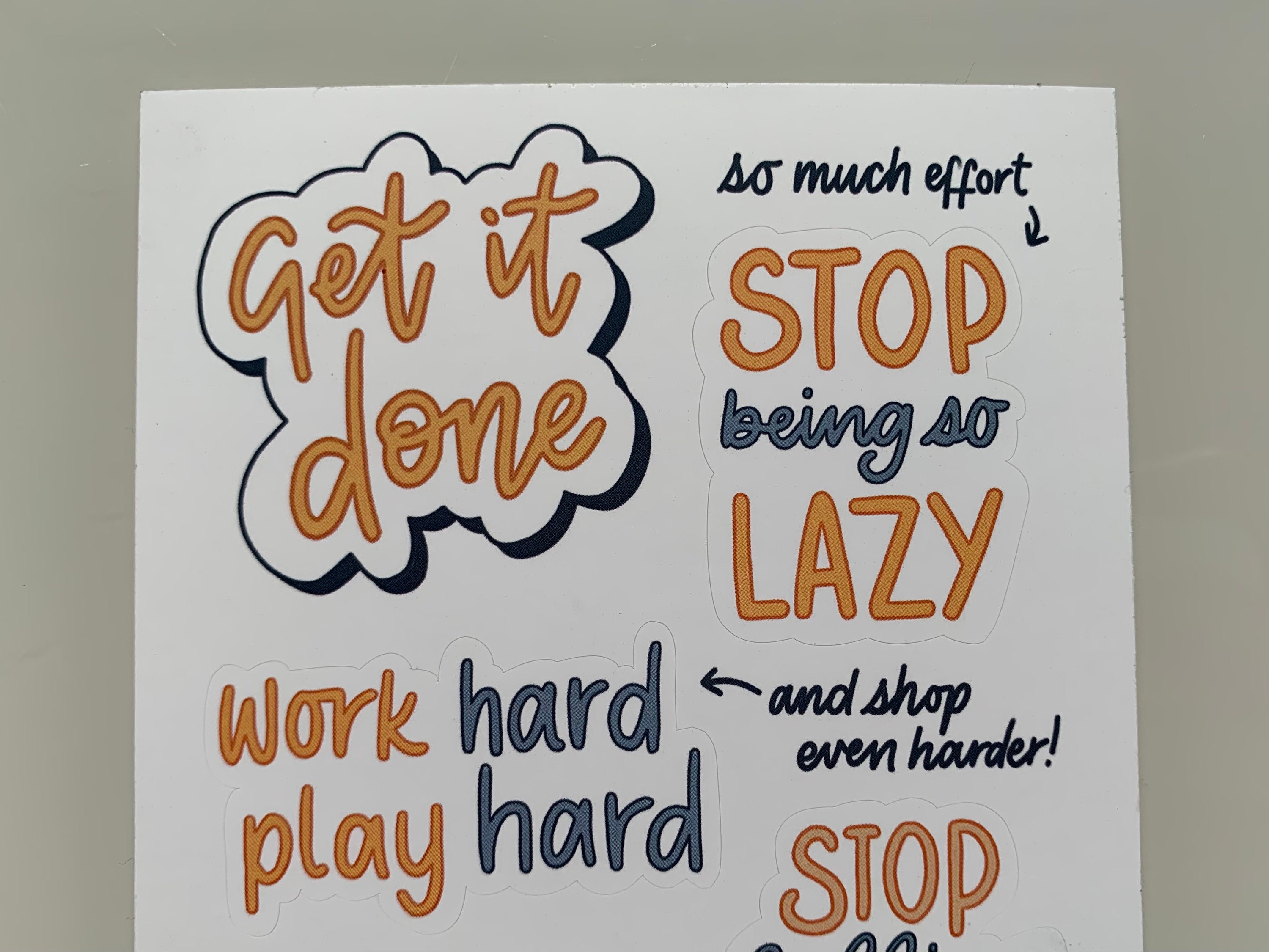 Get It Done STICKER SHEET | A6 Hand Lettered | Set, Cute, Aesthetic ...
