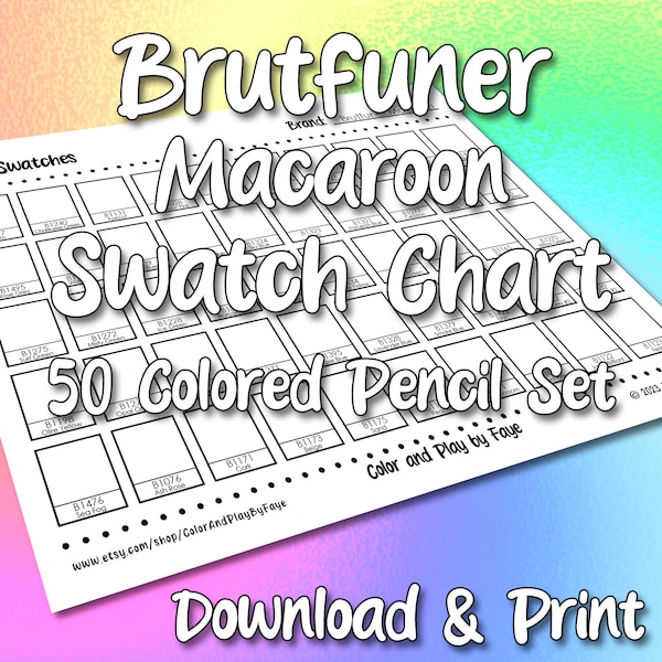 Brutfuner Color Pencil Chart - Etsy