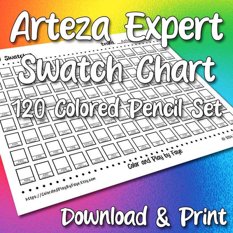 Arteza Color Chart - Etsy