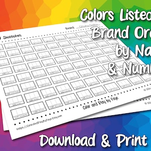 Ohuhu Oahu 160 Swatch Chart for Chisel Tip Markers (printable PDF) - Etsy