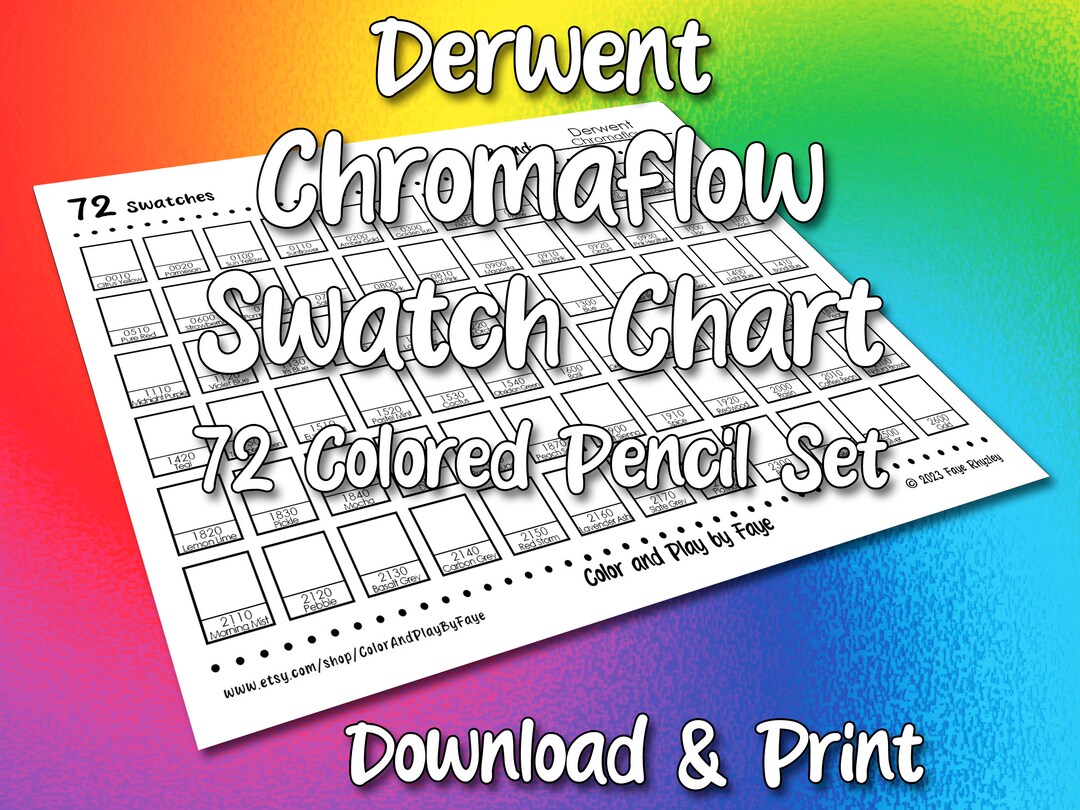 Chromaflow 72 Swatch Page Derwent Colored Pencils DIY Colored Pencil ...