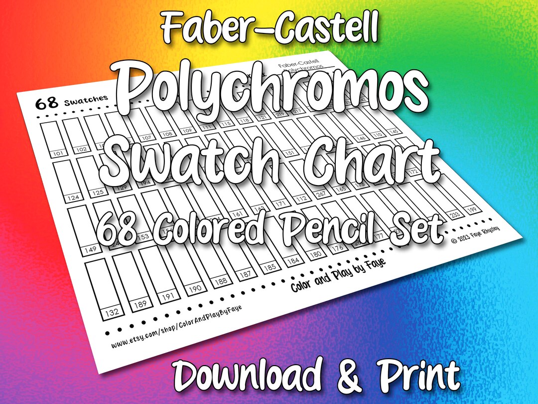 Polychromos 68 Swatch Page Faber-castell Colored Pencils DIY Colored ...