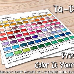 Ohuhu Oahu 160 Marker Swatch Blank Chart Printable | DIY Color Chart ...