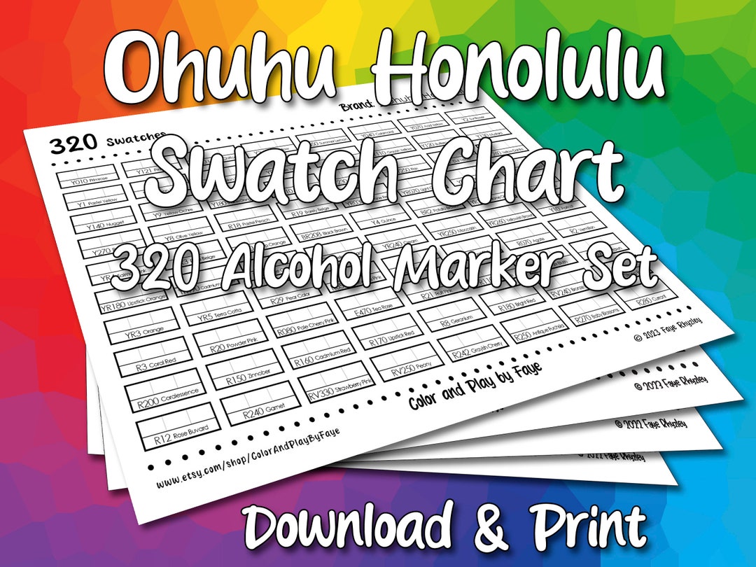 Ohuhu Honolulu 320 Marker Swatch Blank Chart Printable DIY Color Chart ... Ohuhu Honolulu 320 Marker Swatch Blank Chart Printable DIY Color Chart ...