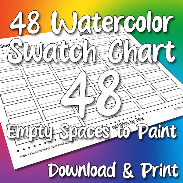 Watercolor Blank Swatch Cards - Etsy