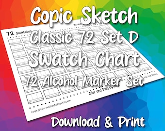 Copic Sketch 358 Swatch Chart for Brush Tip Alcohol Marker Range | DIY ...