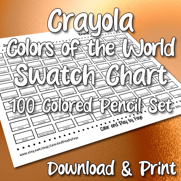 Crayola Color Chart - Etsy