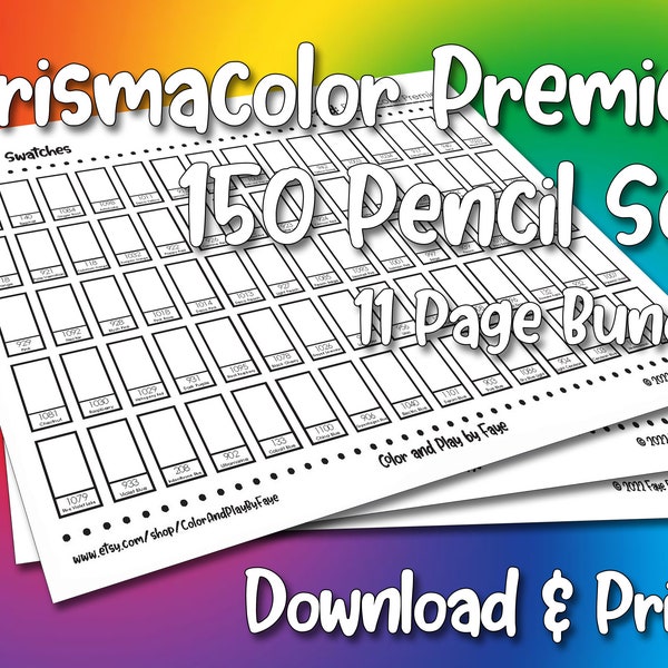 Prismacolor 150 Pencil Chart - Etsy