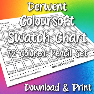 Derwent Coloursoft 72/48/36/24/18/12/6 Swatch Chart Bundle DIY Colored ...