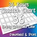 Swatch Chart 36 for Colored Pencils or Other Media | DIY Printable PDF ...