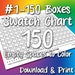 Numbered 1-120 Swatch Chart Printable Page Set of 120 DIY Color Chart ...