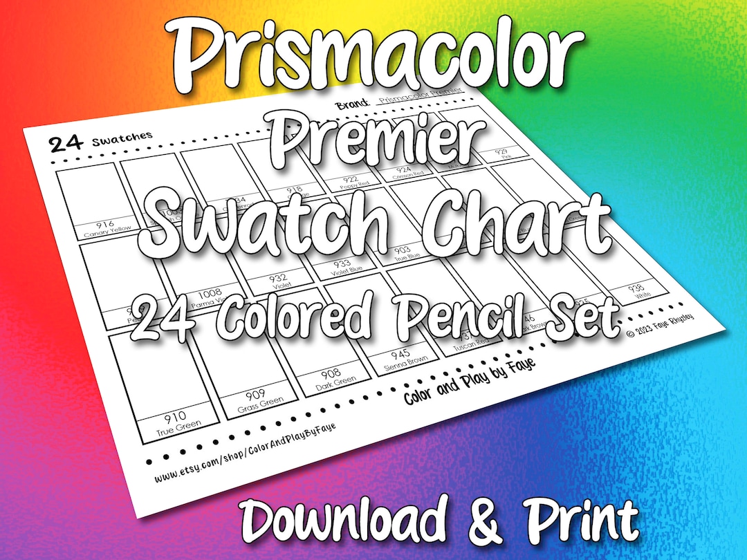 Prismacolor 24 Swatch Chart for Premier Colored Pencil Set | DIY ...