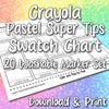 Crayola Super Tips 120 Swatch Chart for Marker Set | DIY Printable PDF ...