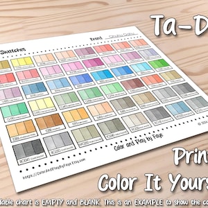 Ohuhu Oahu 48 Swatch Chart for Pastel Chisel Tip Alcohol Marker Set ...