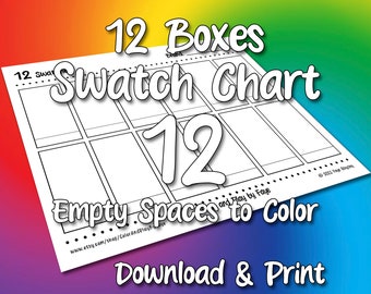 Blank Hue and Shades Chart | DIY Printable PDF Color Chart Swatch Page ...