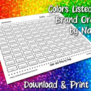 Crayola Super Tips 100 Swatch Chart for Marker Set | DIY Printable PDF ...