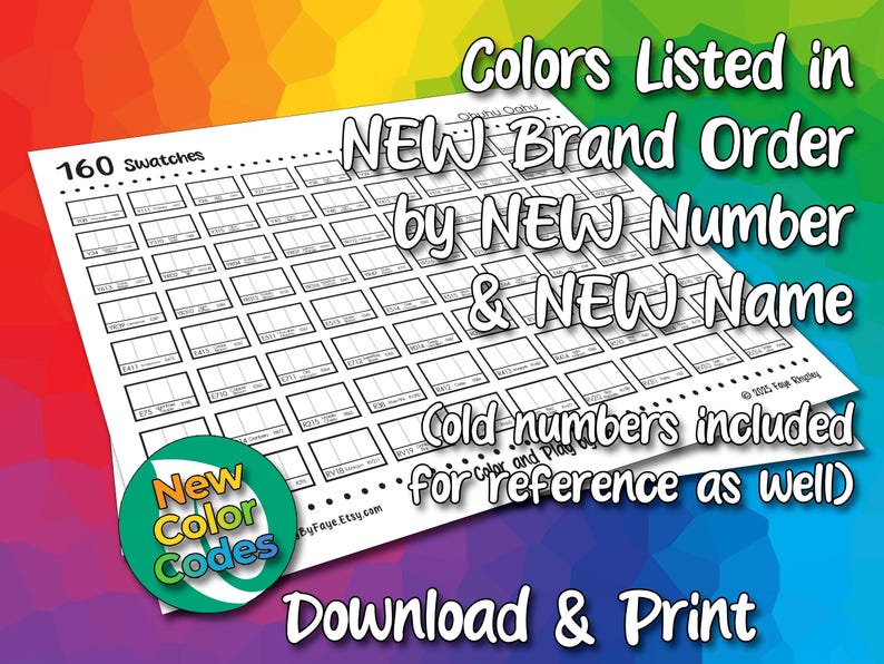 New Numbers Ohuhu Oahu 160 Swatch Chart for Chisel Tip Alcohol Marker ...