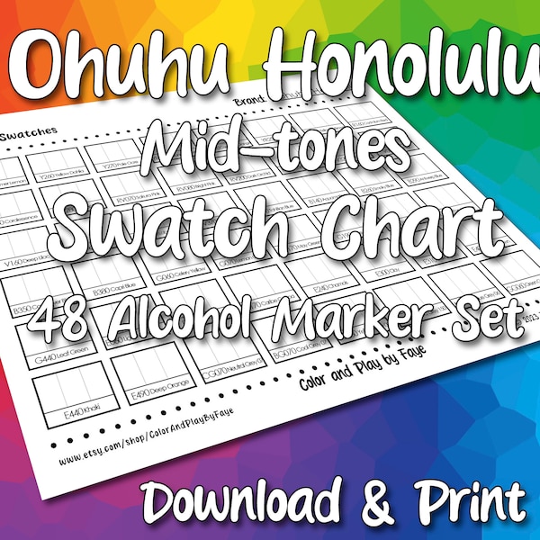 Ohuhu Color Chart 320 - Etsy